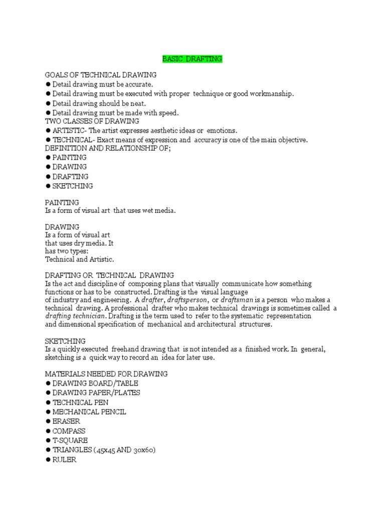 Basic Drafting 1 | PDF | Technical Drawing | Perspective (Graphical)
