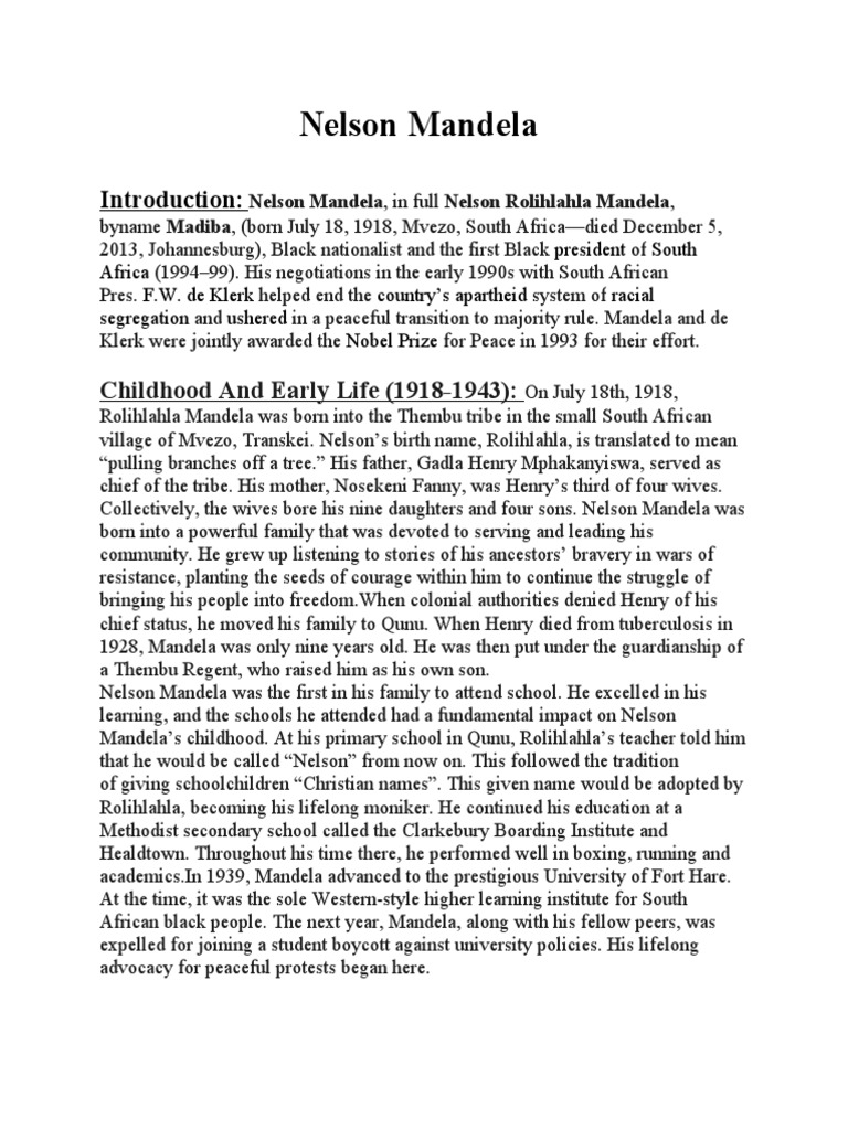 Nelson Mandela | PDF | Nelson Mandela