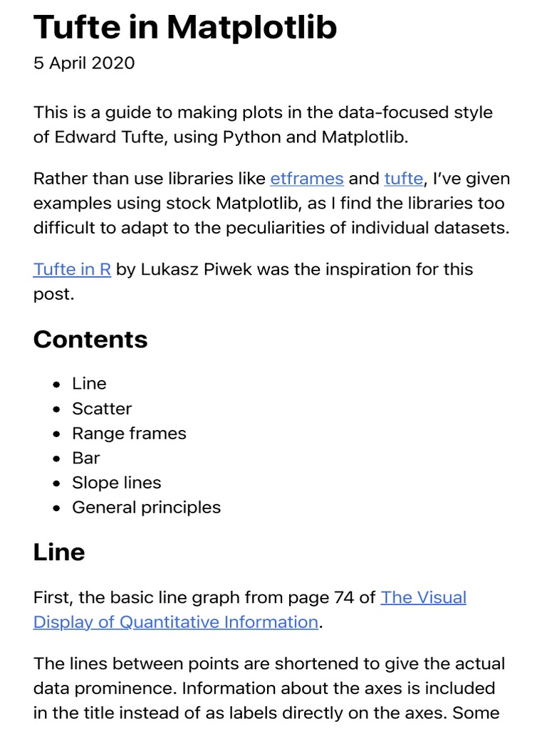 Tufte in Matplotlib by Andrew Nisbet | Download grátis PDF | Scatter ... Tufte in Matplotlib by Andrew Nisbet | Download grátis PDF | Scatter ...