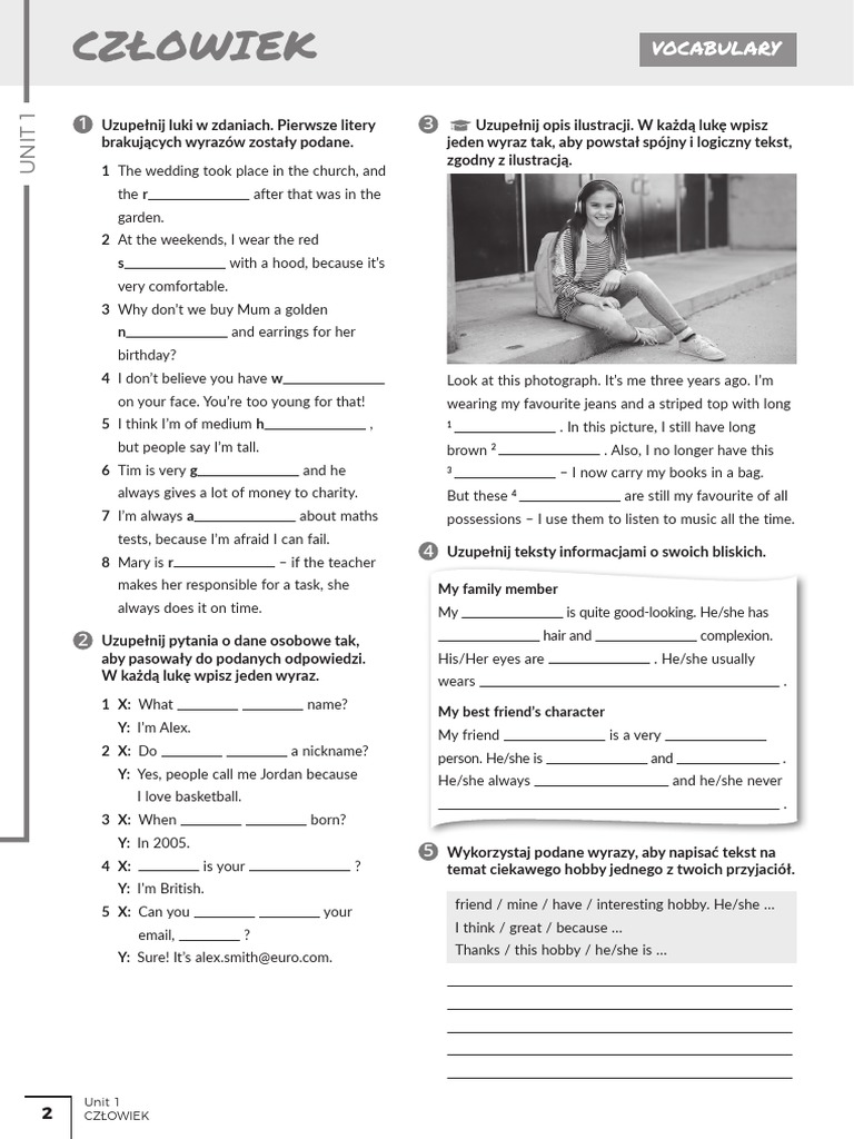 Vocabulary: Unit 1 Człowiek | Download Free PDF | Home | Decorative Arts