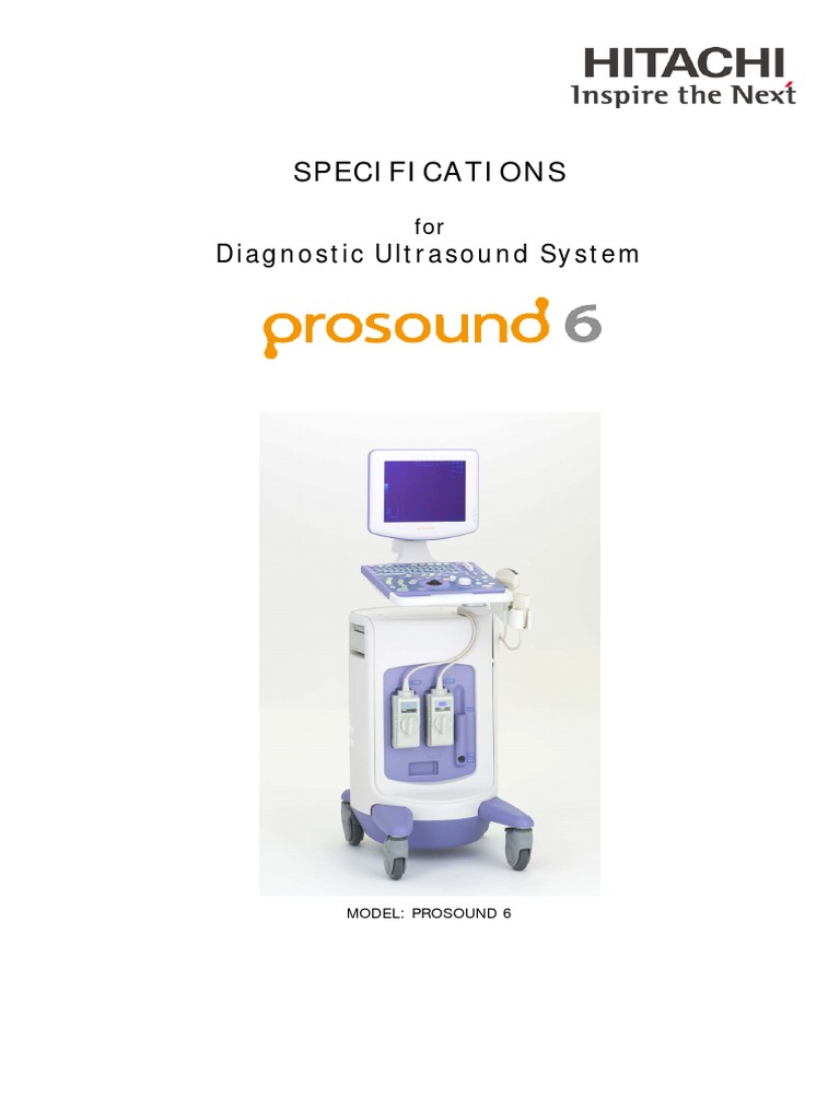 Specifications: Diagnostic Ultrasound System | PDF | Medical Ultrasound ...