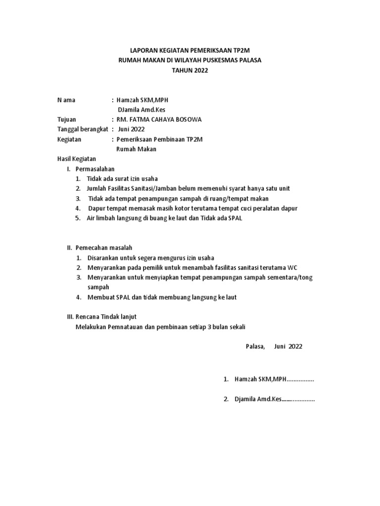 Laporan Kegiatan Kesling | PDF