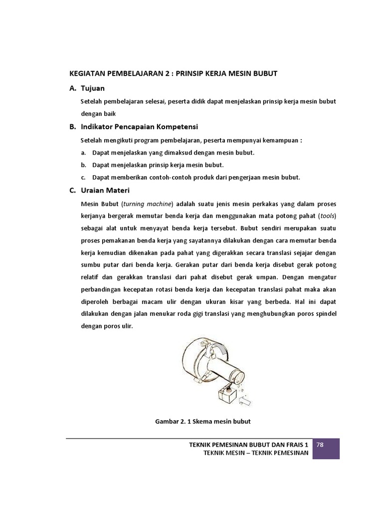 Teknik Pemesinan Bubut | PDF | Teknologi & Rekayasa