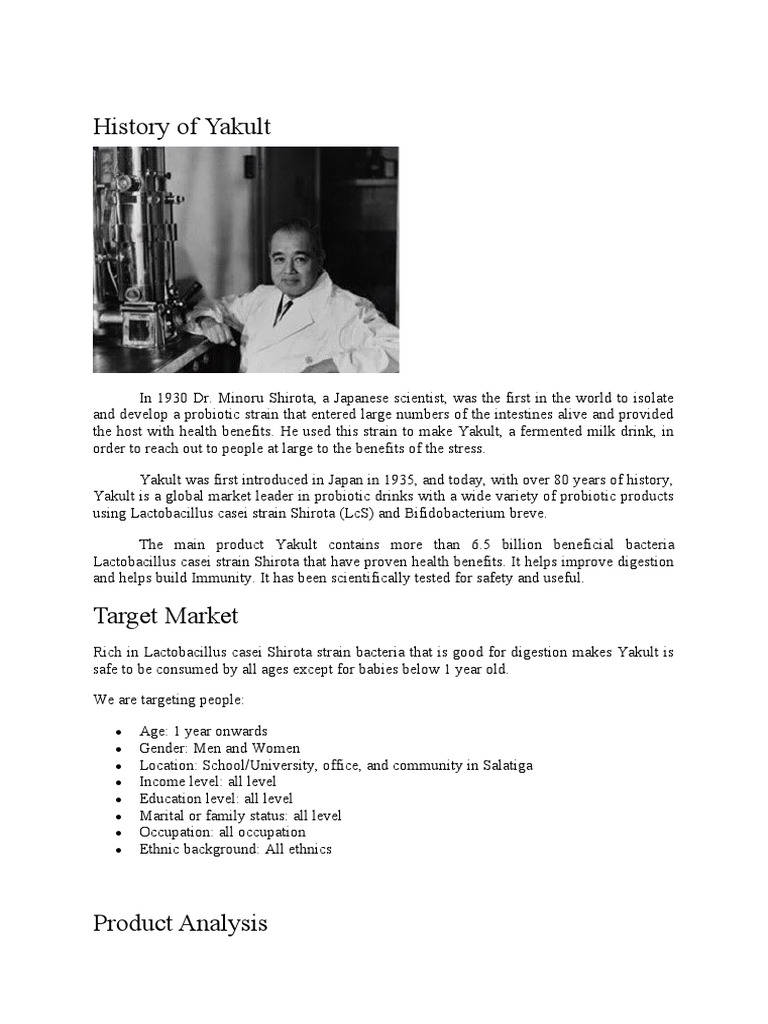 History of Yakult | Download Free PDF | Probiotic