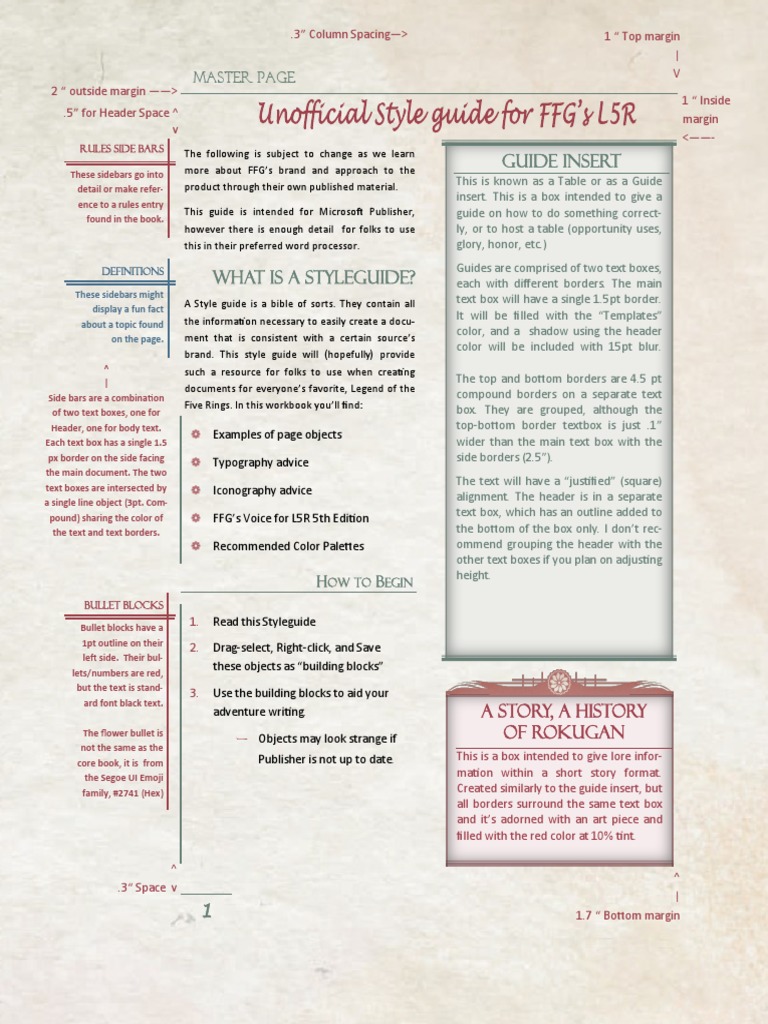 The L5R 5e Style Guide | PDF | Typography | Design