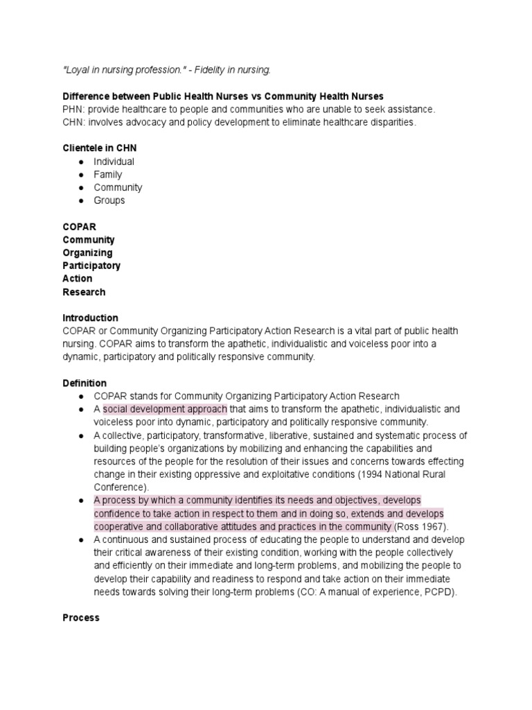 Notes Community Immersion Program | PDF | Community | Participatory ...