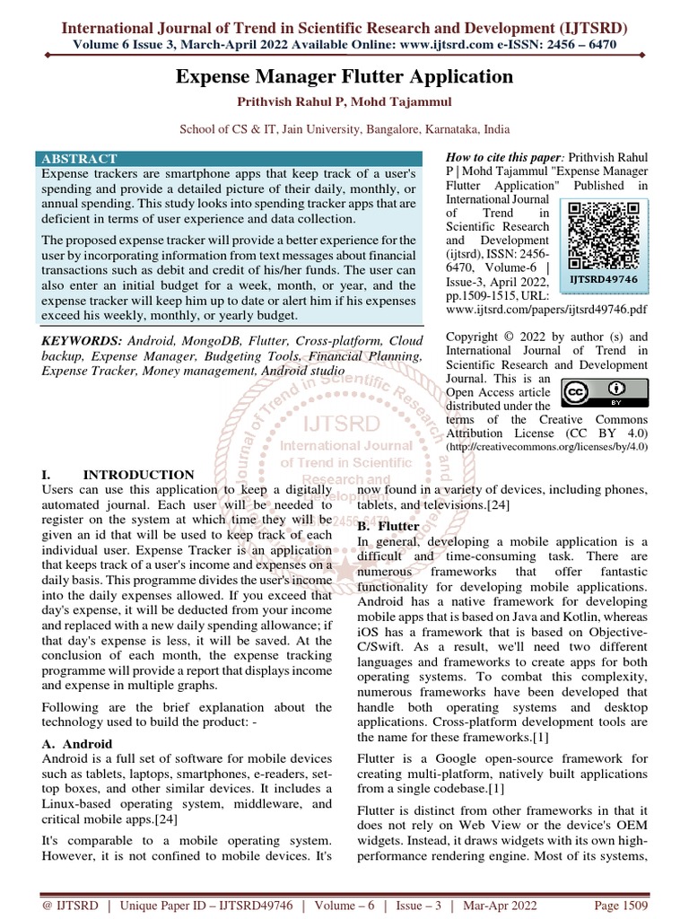 Expense Manager Flutter Application | Download Free PDF | Databases ...