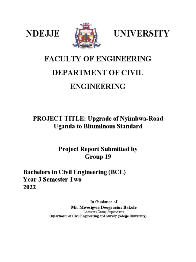 Ndejje University: Faculty of Engineering Department of Civil Engineering | PDF