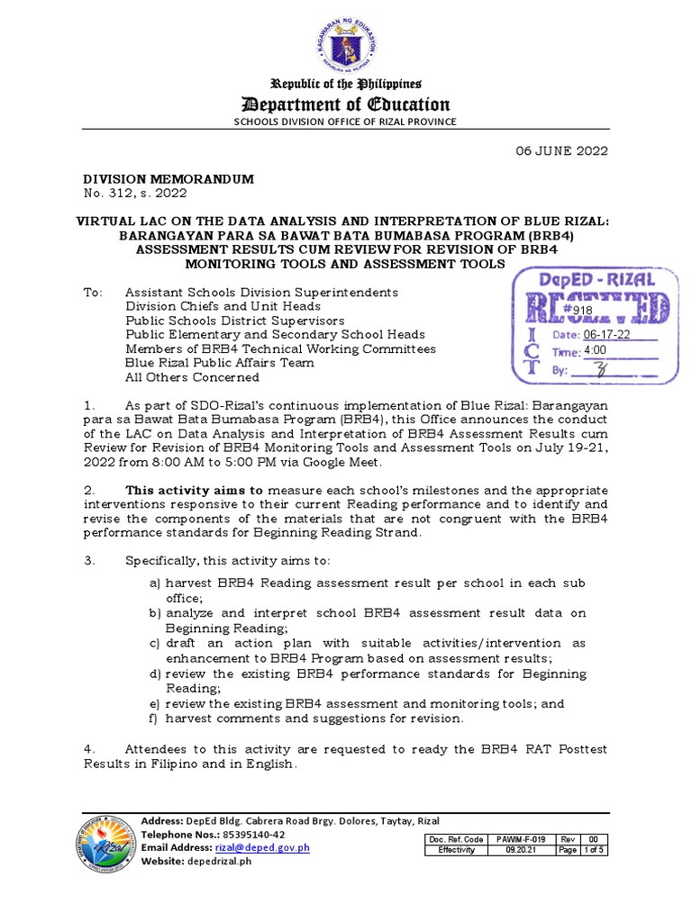 BRB4 Data Analysis LAC Announcement | PDF | Information Technology | Business