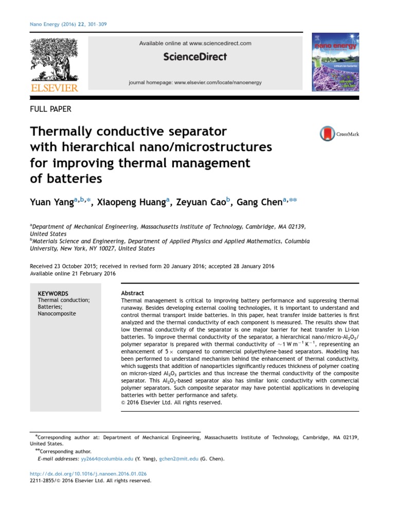 Thermally Conductive Battery Separator | PDF | Electrical Resistivity ...
