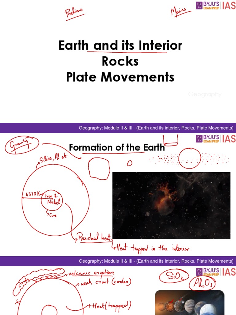 Module 2 & 3 (Interior of Earth, Rocks, Continental Drift Theory, Plate ...