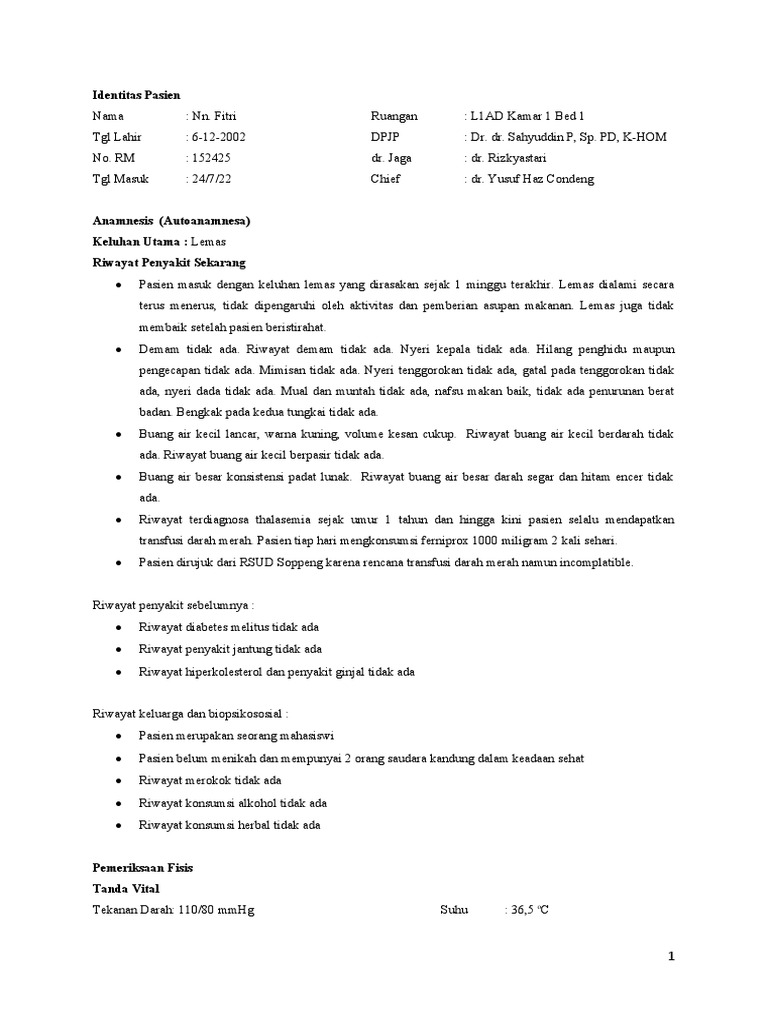 POMR Thalassemia | PDF