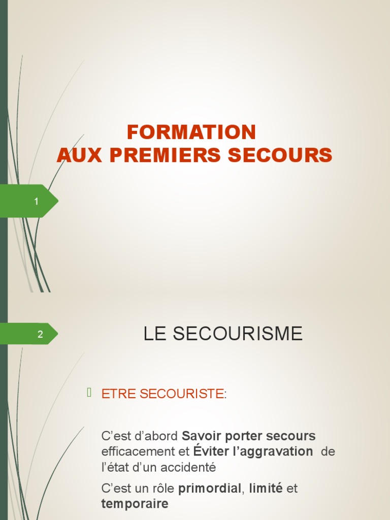 Initiation Aux Premiers Secours | PDF | Réanimation cardio-pulmonaire ...
