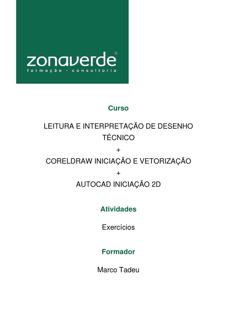 Atividades AutoCad Iniciacao 2D | PDF | Auto Cad | Desenho técnico