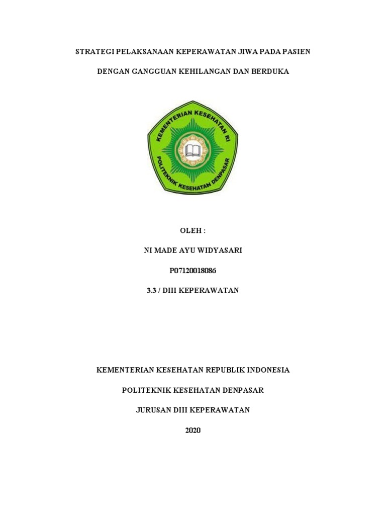 Strategi Pelaksanaan Kehilangan & Berduka (Ayu Widyasari-086) | PDF