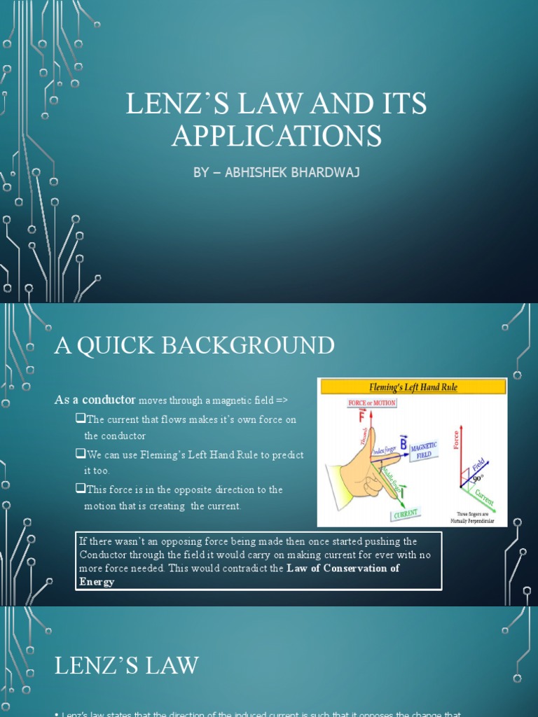 Lenz's Law and Its Applications | PDF