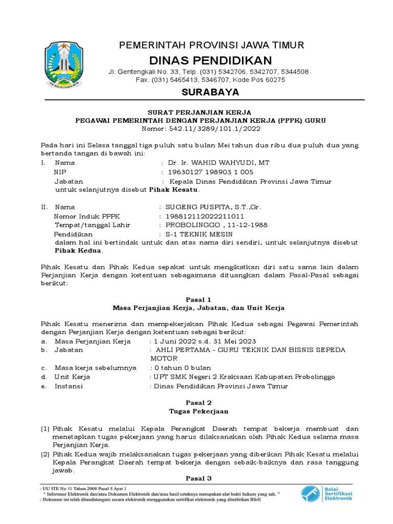 SPK-PPPK-TAHAP-II-Kab. Probolinggo-SMKN 2 KRAKSAAN-SUGENG PUSPITA, S.T.,Gr. - NO - 3072 - Sign | PDF