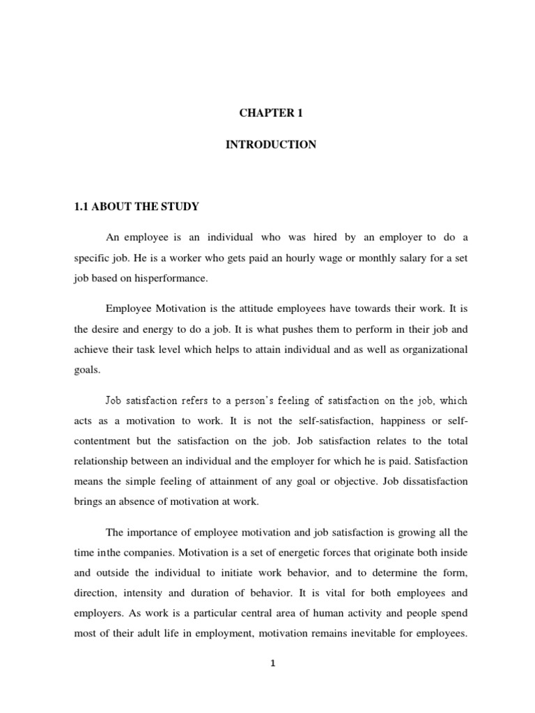 Employee Motivation Mba Project | PDF | Job Satisfaction | Self Efficacy