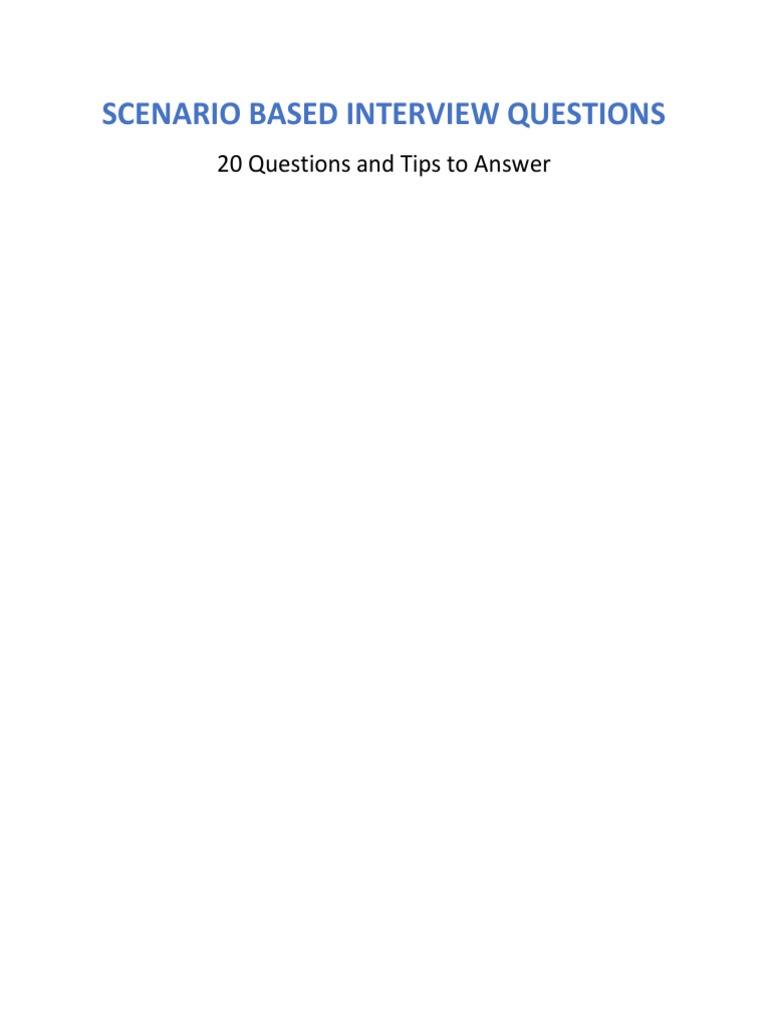 20 Scenario Based Interview Questions Pdf Cognition Cognitive Science