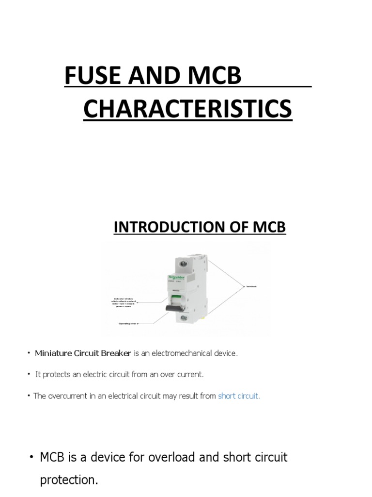 Fuse and MCB Characteristic | PDF | Fuse (Electrical) | Components