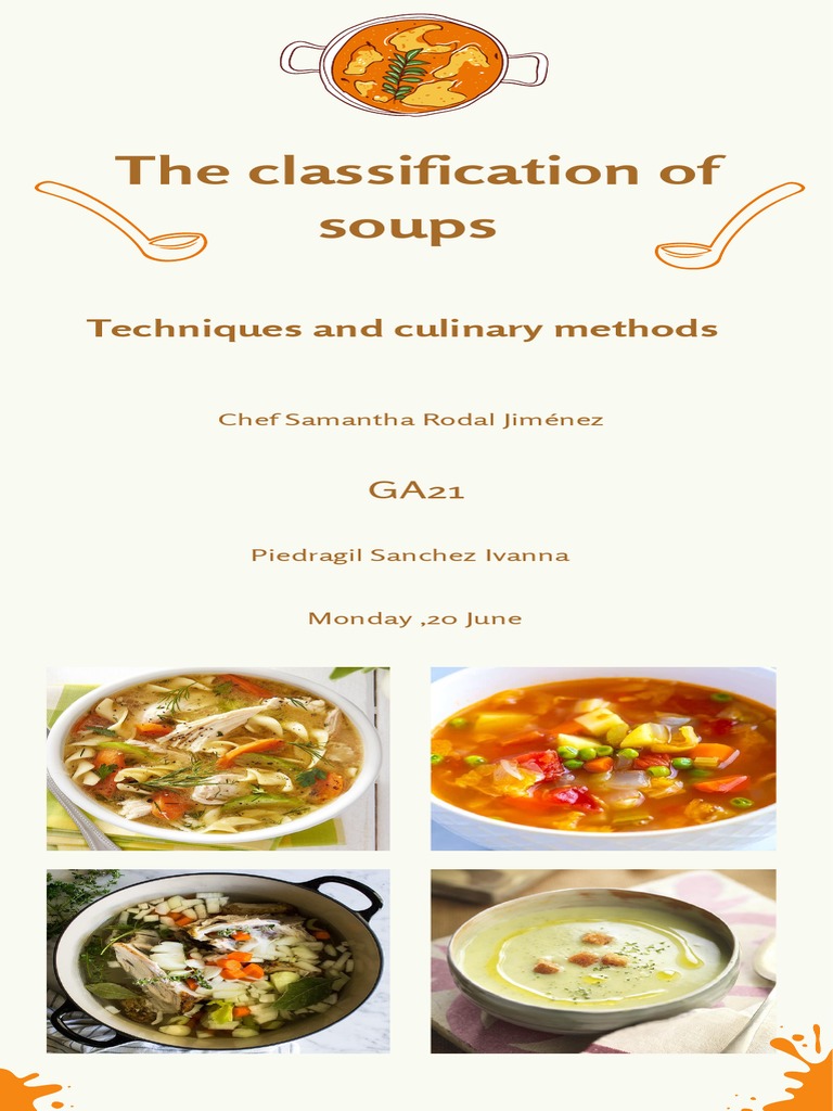 The Classification of Soups: Techniques and Culinary Methods | PDF ...
