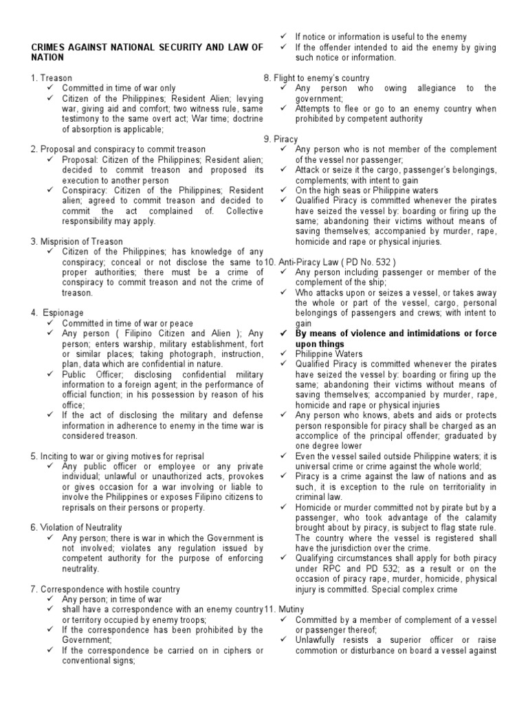 Criminal Law II Notes | PDF | Forgery | Detention (Imprisonment)