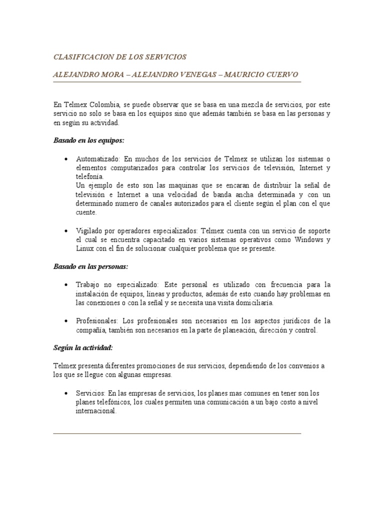 Caracteristicas Del Servicio Servuccion | PDF | Televisión | Internet