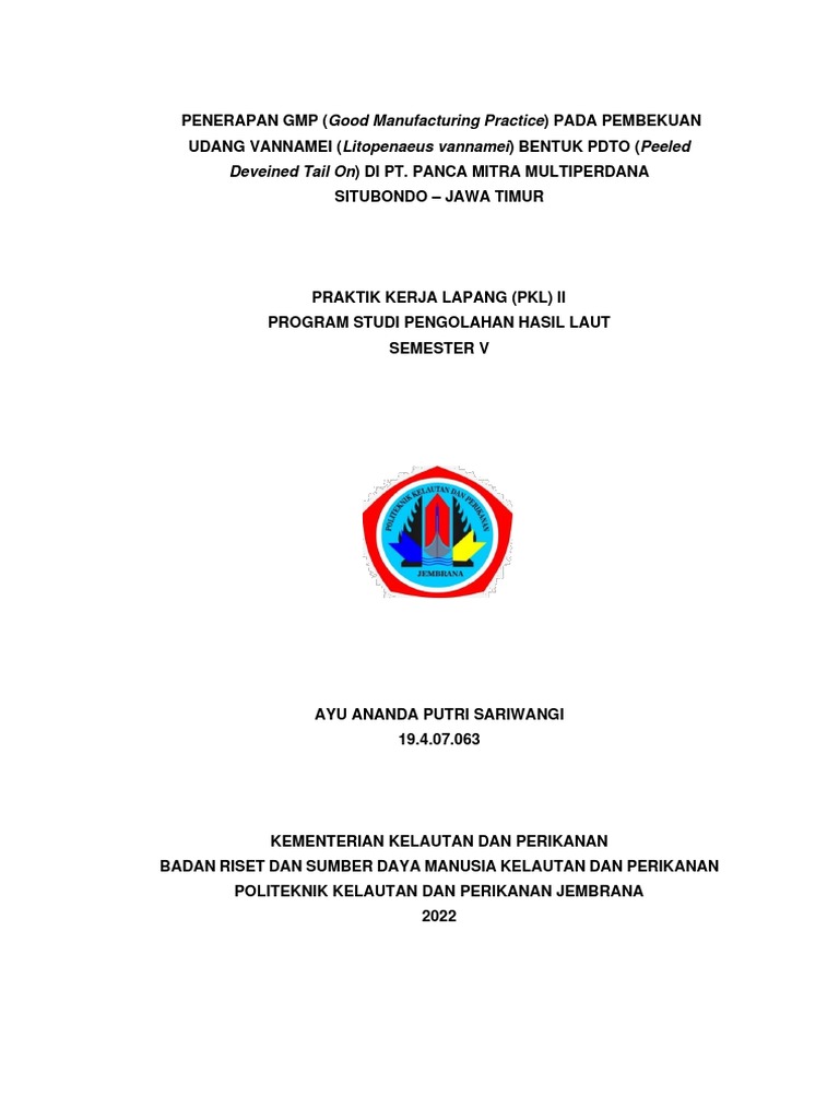 Penerapan GMP pada Pembekuan Udang PDTO | PDF