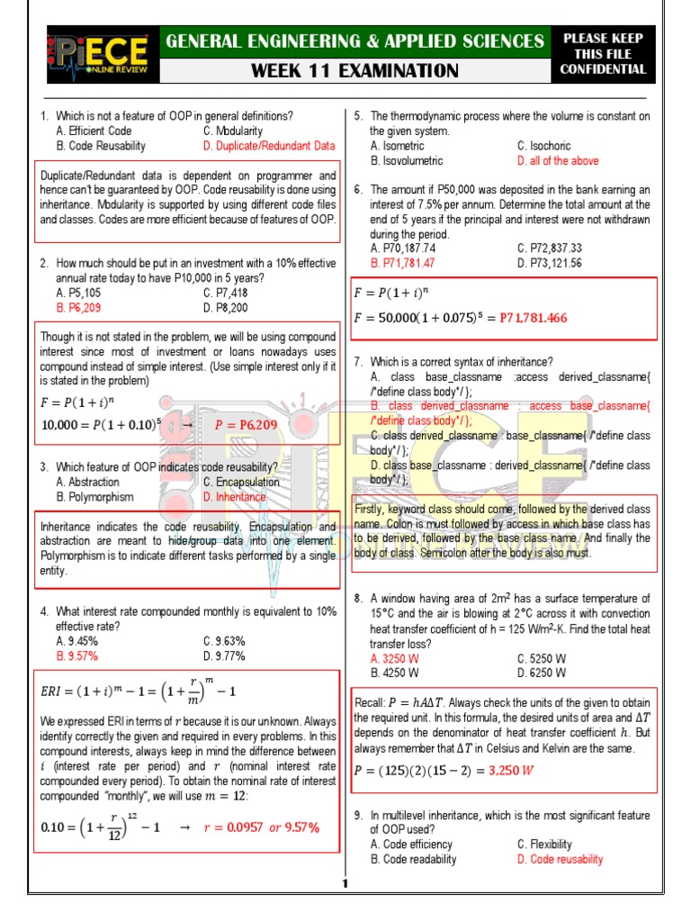 1piece Exam - Week 11 Solution (Geas) | PDF | Method (Computer ...