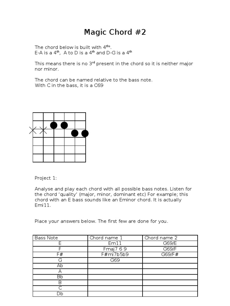 Magic Chord # 2 | PDF | Language Arts & Discipline | Foreign Language ...
