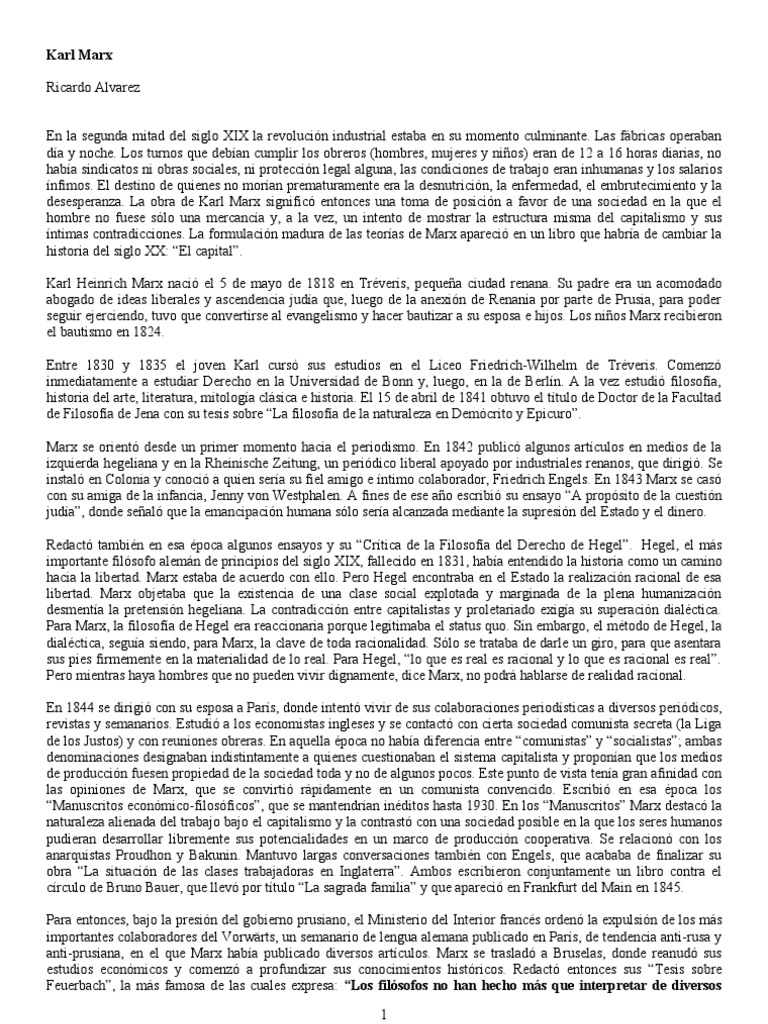 Filosofos Modernos y Contemporáneos | PDF | Karl Marx | Capital (economía)