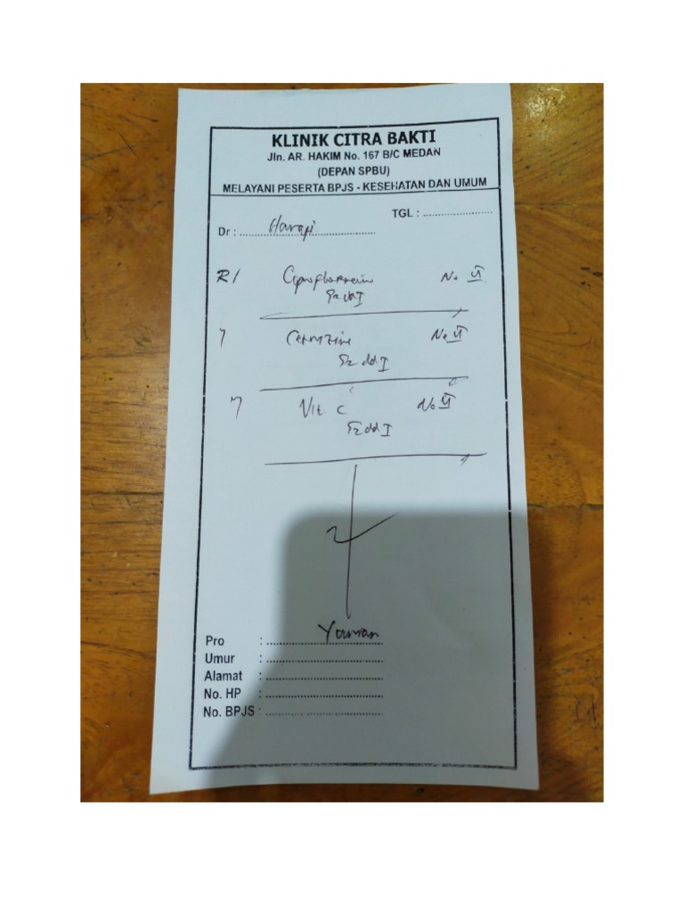 Contoh Penulisan Resep Obat Dokter | PDF