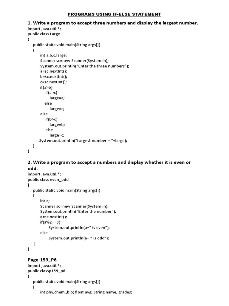 Write A Program To Accept Three Numbers and Display The Largest Number ...