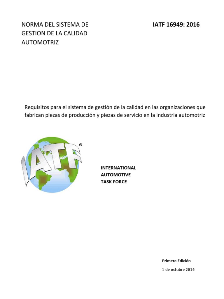 IATF 16949 Editable | PDF | Calidad (comercial) | Iso 9000