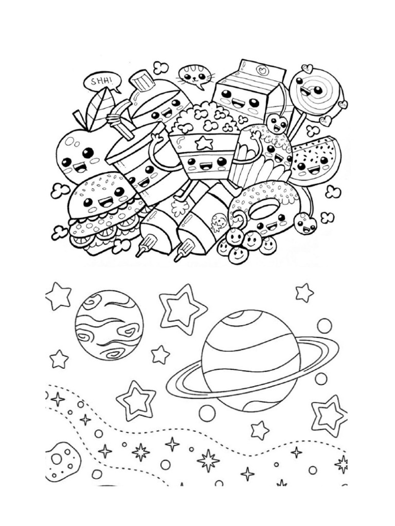 Colouring Pages Cute Asthetic | PDF