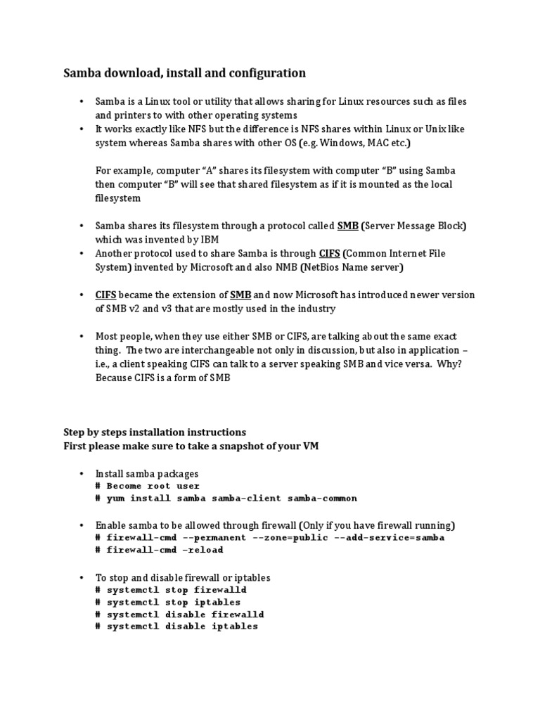 Samba Download, Install and Configuration | PDF | Software Development ...