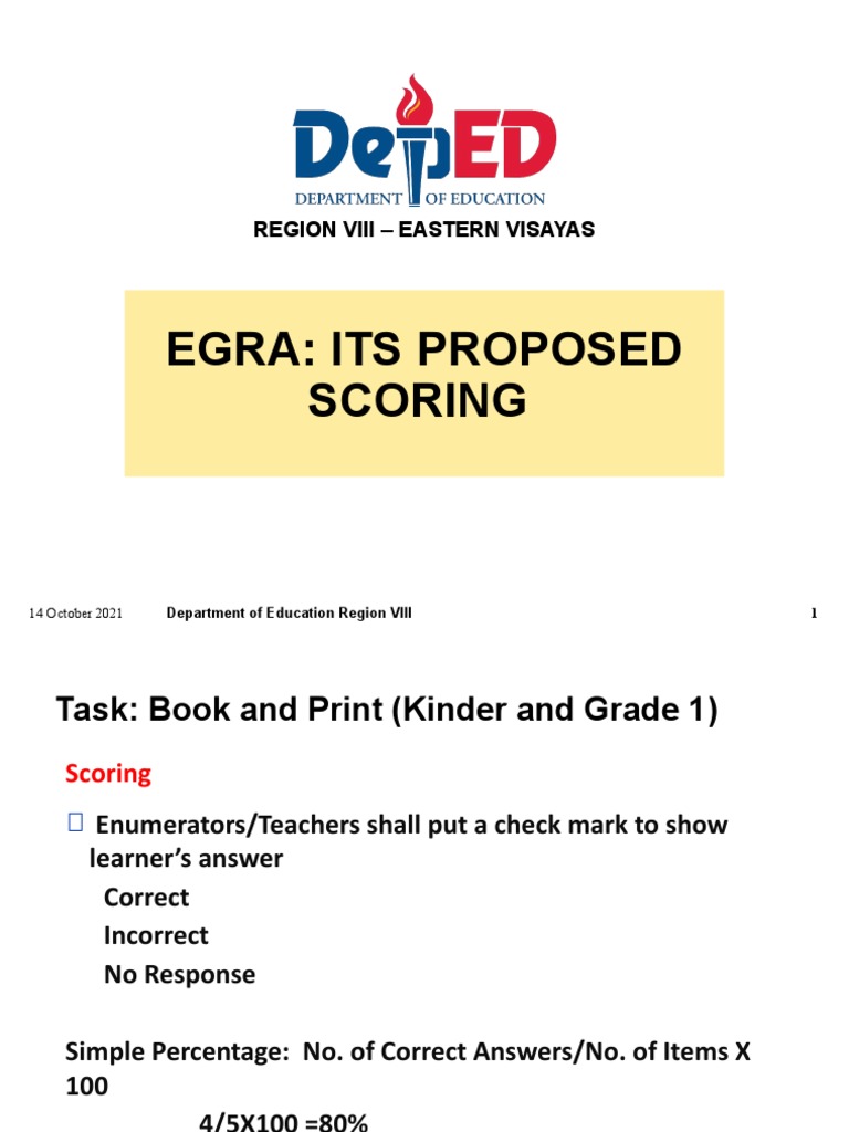 Final PPTX EGRA Scoring Autosaved | PDF | Behavior Modification | Human ...