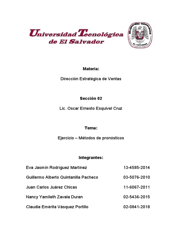 Metodos de Pronosticos | PDF | Matemáticas Aplicadas | Análisis de regresión