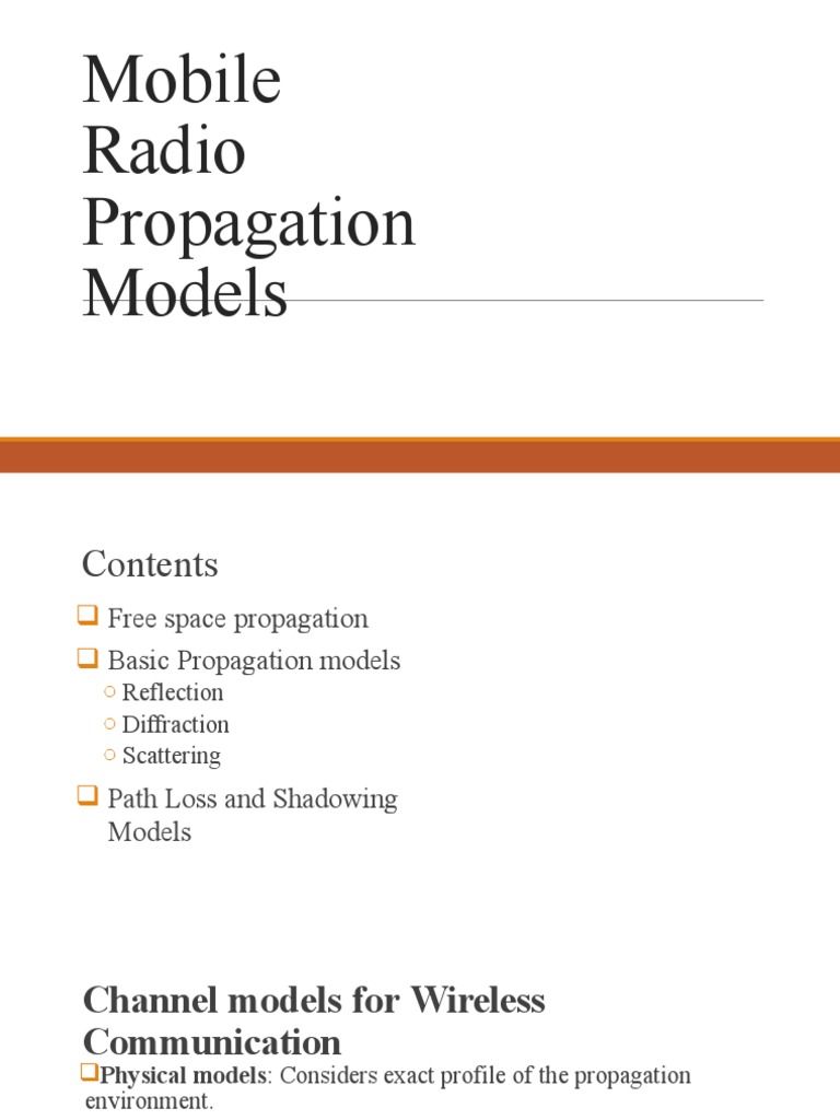 Mobile Radio Propagation Models | PDF | Radio Propagation | Transmission Medium
