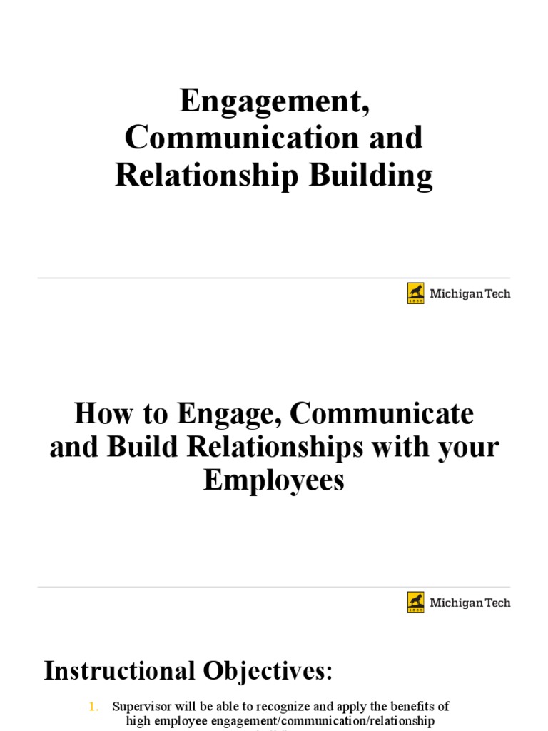 Engagement, Communication and Relationship Building | PDF ...