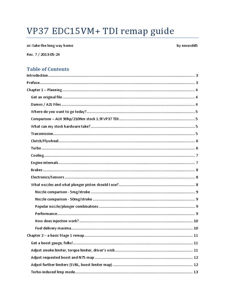 VP37 Remap Guide Rev 7 | PDF | Turbocharger | Transmission (Mechanics)