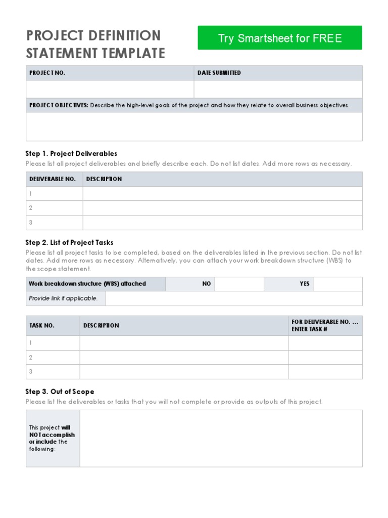L2 Sample Project Definition Template | PDF | Reliability Engineering ...
