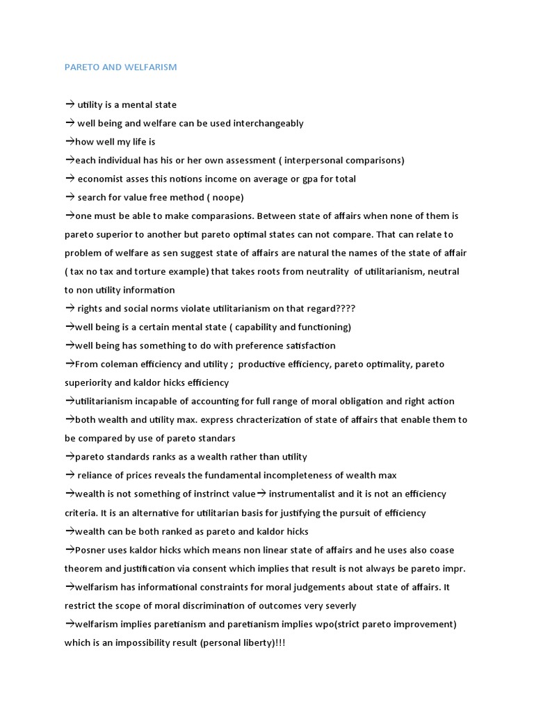 Ethics Some Bullet Points | PDF | Utility | Pareto Efficiency