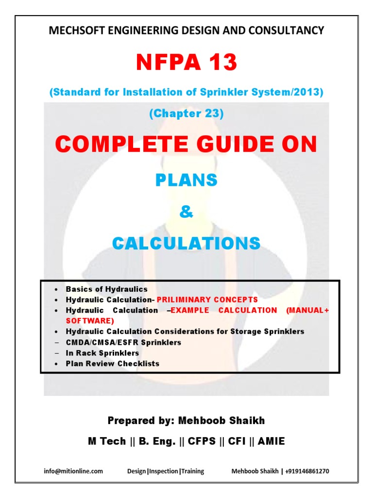 Nfpa 13 Complete Guide On: Plans & Calculations | PDF | Fire Sprinkler ...