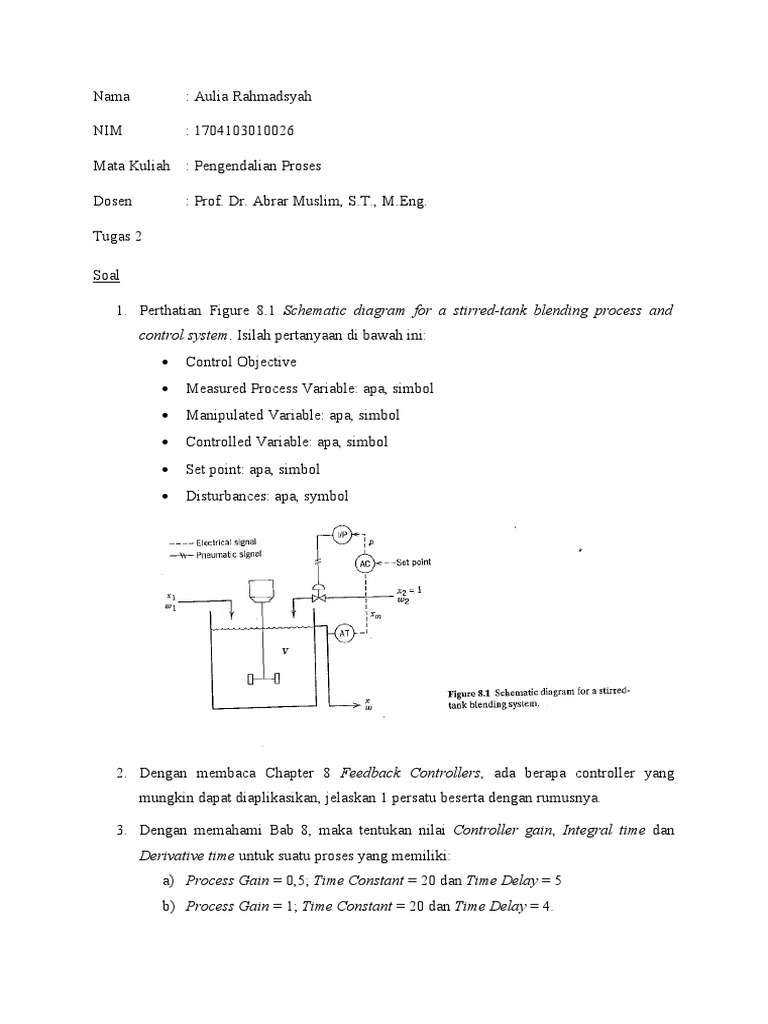 Tugas 2 Dinamika Level Tangki | PDF