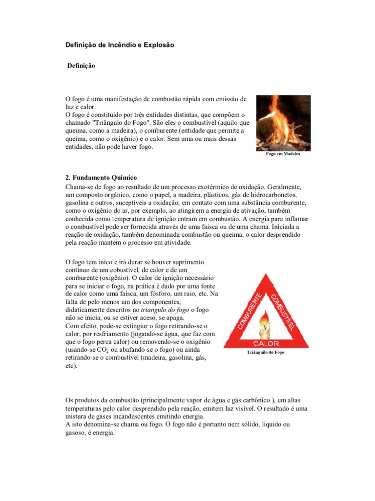 Definição de Incêndio e Explosão | PDF