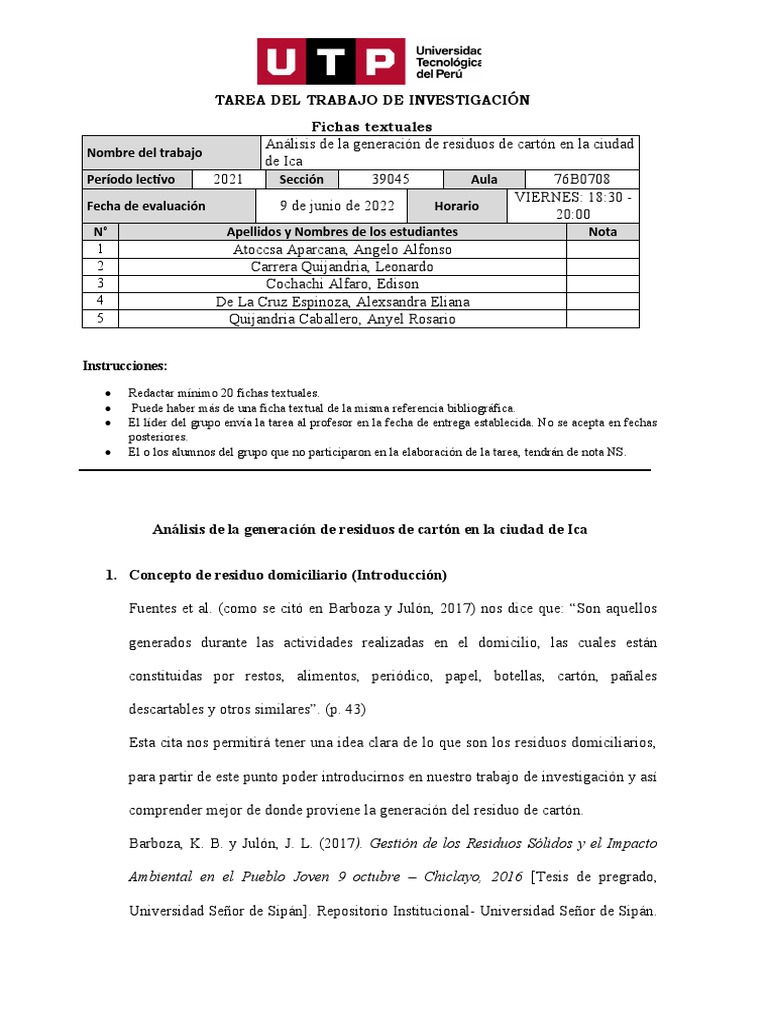 (AC-S11) Semana 11 Tarea 4 - Fichas Textuales | PDF | Reciclaje | Residuos (AC-S11) Semana 11 Tarea 4 - Fichas Textuales | PDF | Reciclaje | Residuos