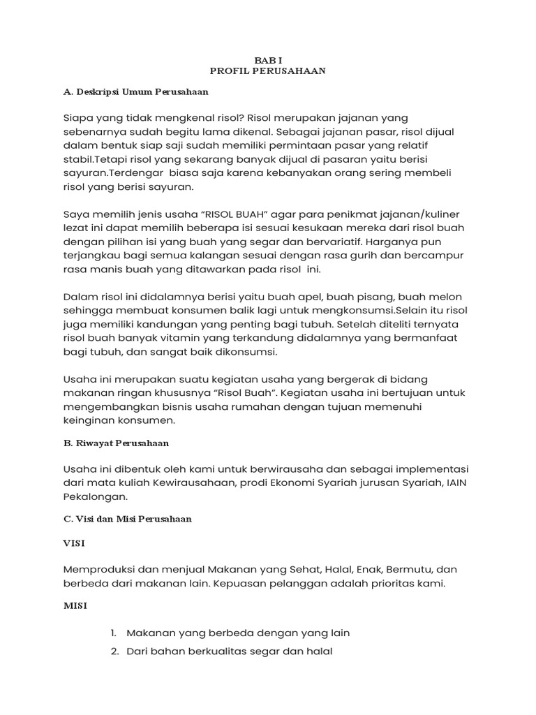 "Risol Buah: Inovasi Jajanan Sehat" | PDF