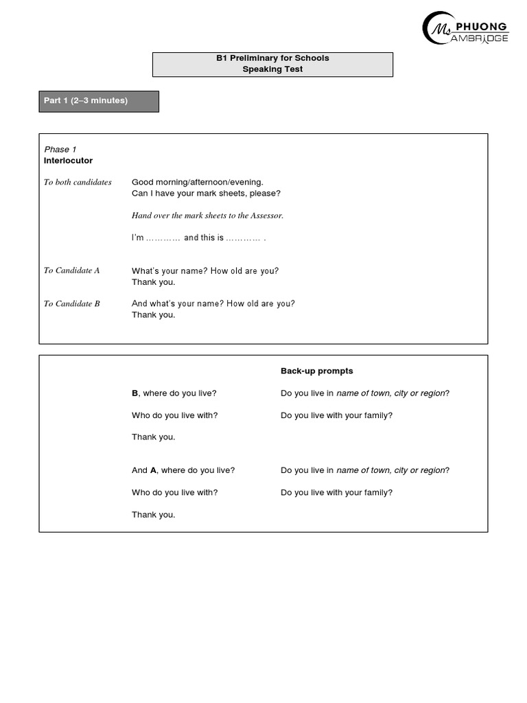 Preparing Students for Success: A Guide to Conducting the B1 ...