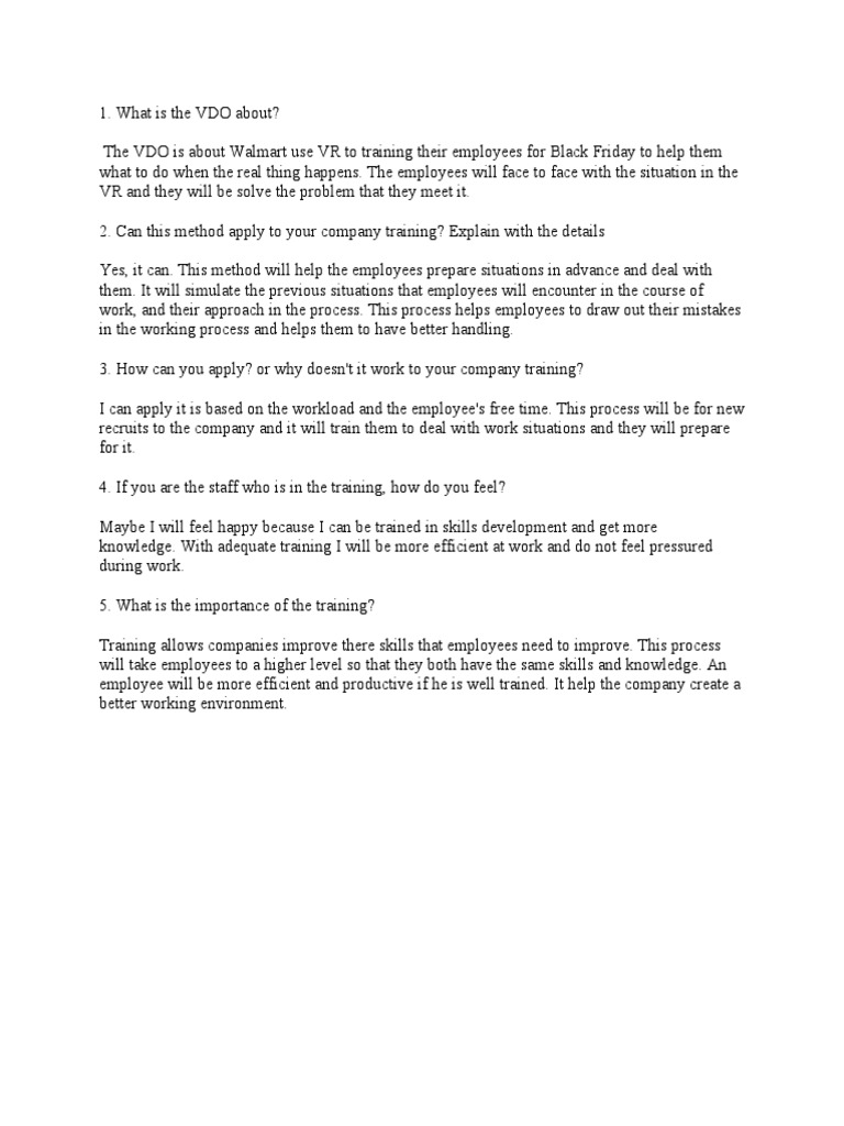 Assignment - VR For Training | PDF | Business